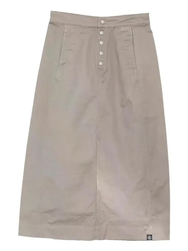 AGNES B. Side-slash Twill Skirt - Neutrals