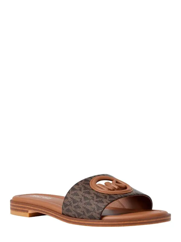 Michael Kors Carissa Logo Slide Sandal - Brown