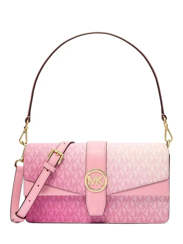 Michael Kors Greenwich Medium Ombré Signature Logo Convertible Shoulder Bag - Pink