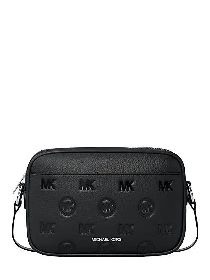 Michael Kors Large Logo De-bossed Camera Crossbody Bag - Black