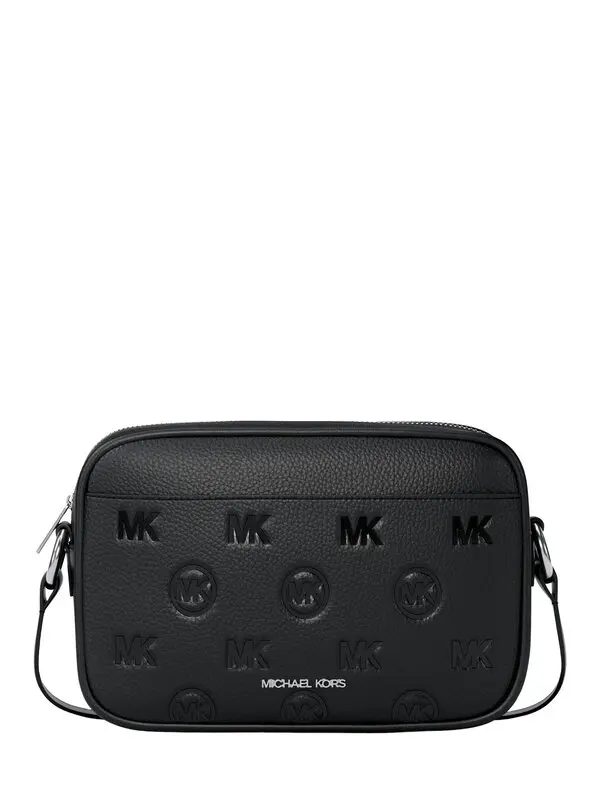 Michael Kors Large Logo De-bossed Camera Crossbody Bag - Black