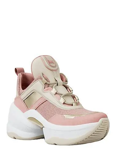 Michael Kors Olympia Mixed-media Trainer - Pink