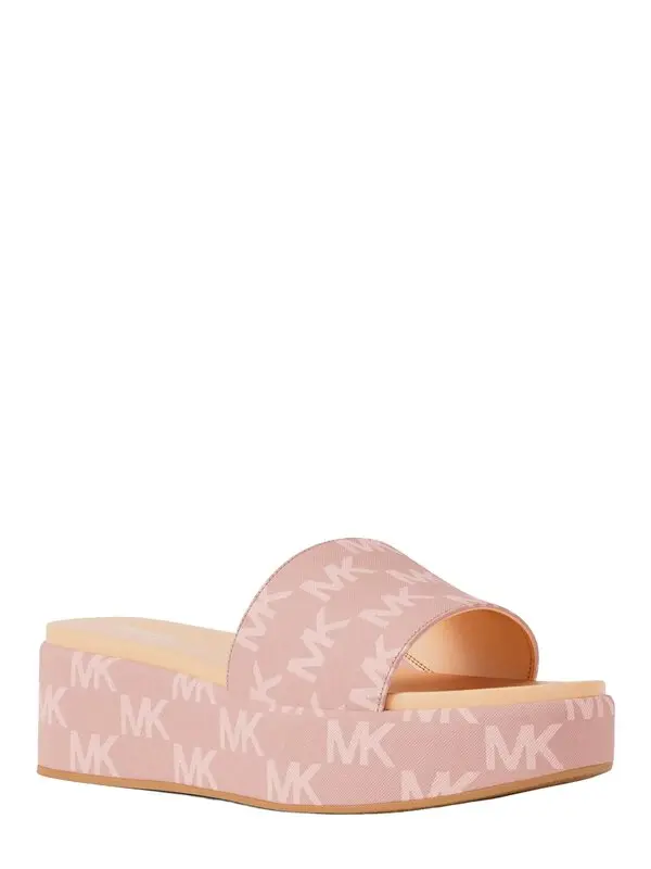 Michael Kors Sadler Logo Jacquard Platform Slide Sandal - Pink