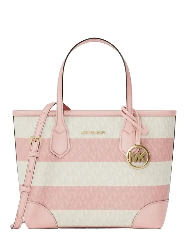 Michael Kors Eva Extra-small Striped Signature Logo Convertible Tote Bag - Pink