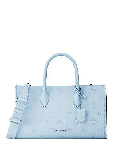 Michael Kors Mirella Medium Logo Debossed Satchel - Blue