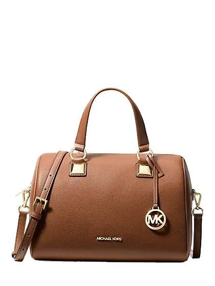 Michael Kors Pebbled Leather Duffle Bag - Brown