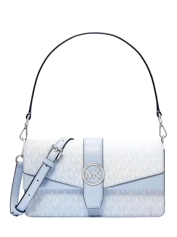 Michael Kors Greenwich Medium Signature Logo Shoulder Bag - Blue