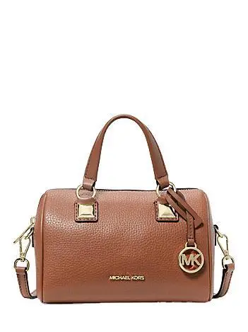 Michael Kors Grayson Small Pebbled Leather Duffle Crossbody Bag - Brown
