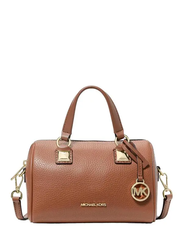 Michael Kors Grayson Small Pebbled Leather Duffle Crossbody Bag - Brown