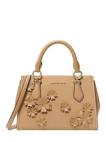 Michael Kors Small Floral Embellished Satchel - Brown