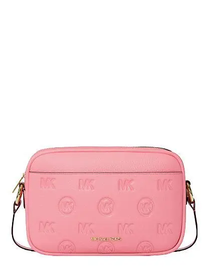 Michael Kors Large Logo Debossed Camera Crossbody Bag - Pink