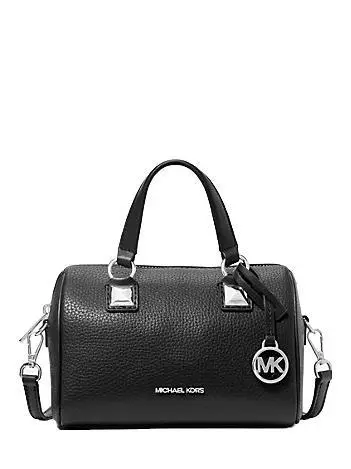 Michael Kors Grayson Small Pebbled Leather Duffel Crossbody Bag - Black