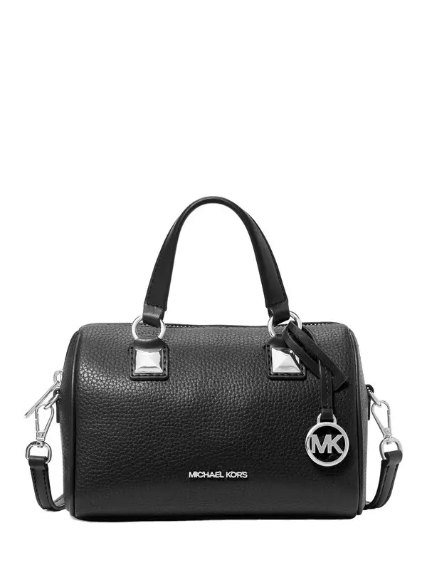 Michael Kors Grayson Small Pebbled Leather Duffel Crossbody Bag - Black