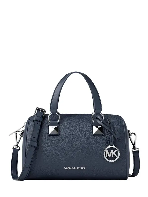 Michael Kors Grayson Small Pebbled Leather Duffel Crossbody Bag - Blue