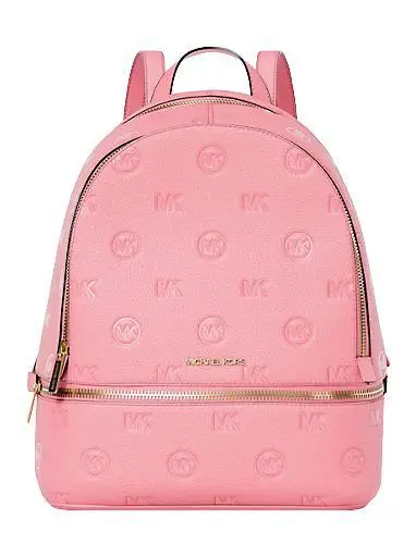 Michael Kors Rhea Medium Logo De-bossed Backpack - Pink