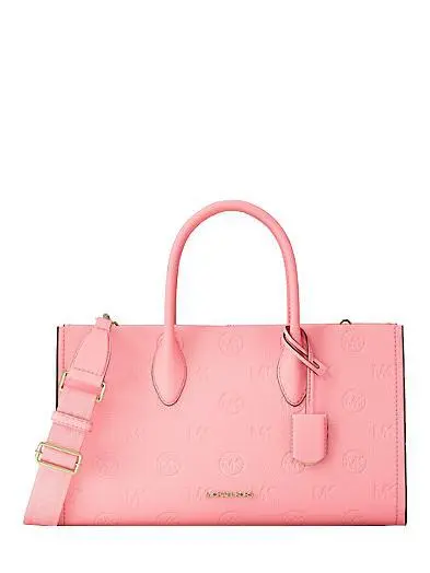 Michael Kors Mirella Medium Logo Debossed Satchel - Pink