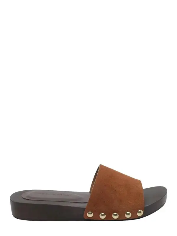 ANGEL ALARCON Studded Suede Sandals - Brown