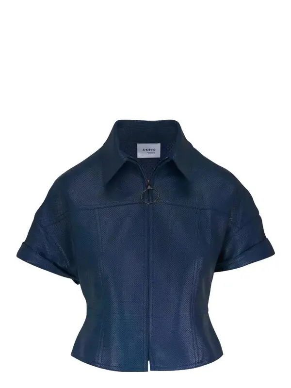 Akris Leather Jacket - Blue