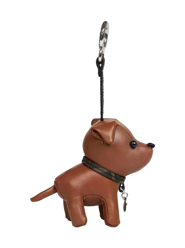 Fendi Ito Leather Keyring - Brown