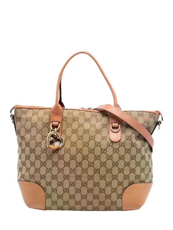 Gucci Gg Canvas Heart Bit Satchel - Neutrals