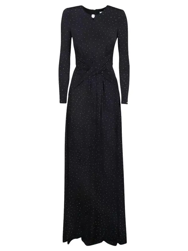 NISSA Ruched Embellished Dress - Black