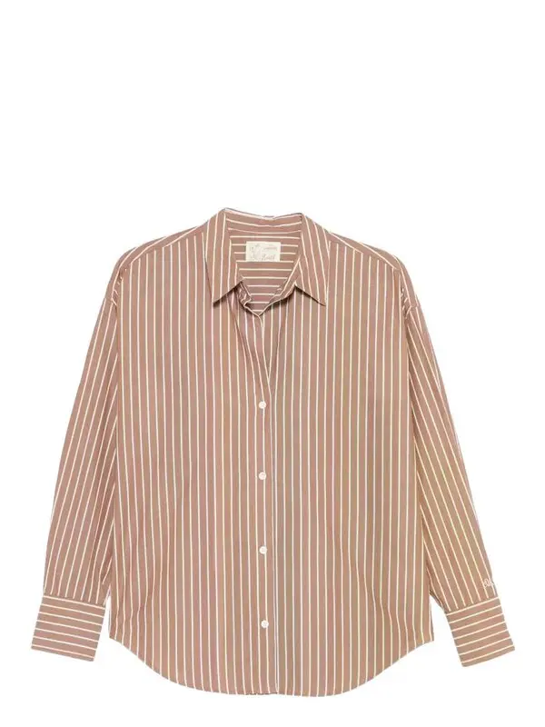 MC2 SAINT BARTH Striped V-neck Top - Brown