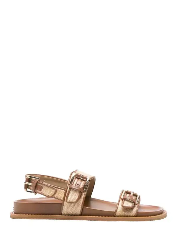 Michael Kors Nia Buckle-strap Woven Sandals - Neutrals