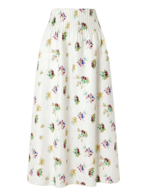 Gabriela Hearst Penelope Floral-print Linen Maxi Skirt - Ivory
