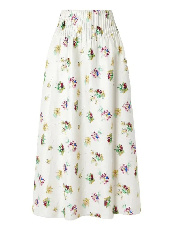Gabriela Hearst Penelope Floral-print Linen Maxi Skirt - Neutrals