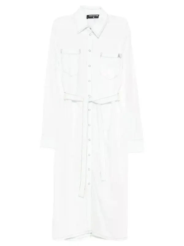 Patrizia Pepe Logo-detail Shirt Dress - Blue