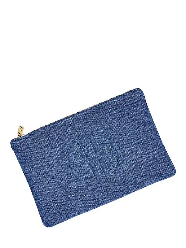 ANINE BING Lili Denim Pouch - Washed Blue
