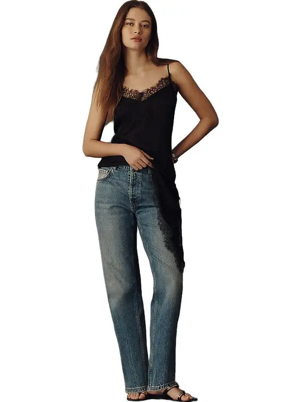 ANINE BING Kate High-rise Straight Leg Jeans - Washed Blue