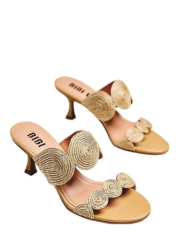 BIBI LOU Raffia Double-strap Mules - Natural