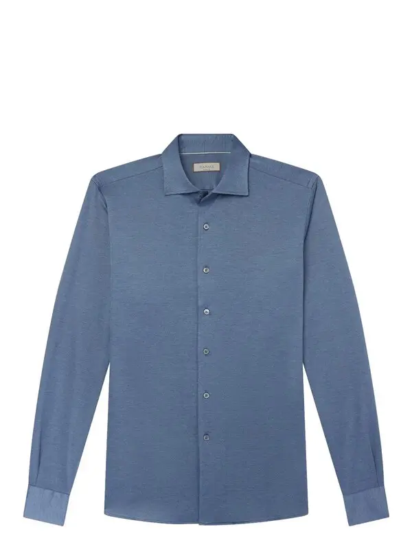 Canali Cotton And Lyocell-blend Shirt - Blue