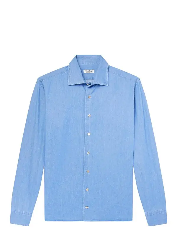 DE PETRILLO Cotton-chambray Shirt - Blue