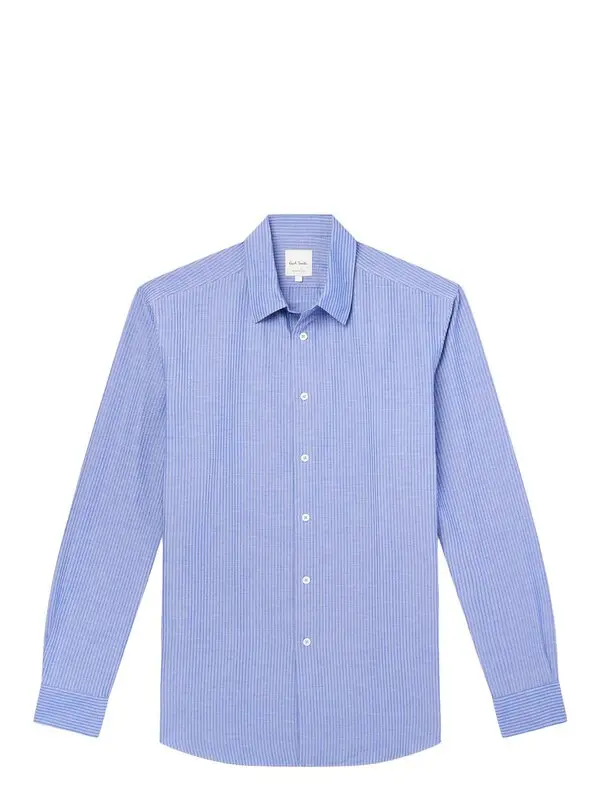 Paul Smith Striped Cotton-seersucker Shirt - Blue