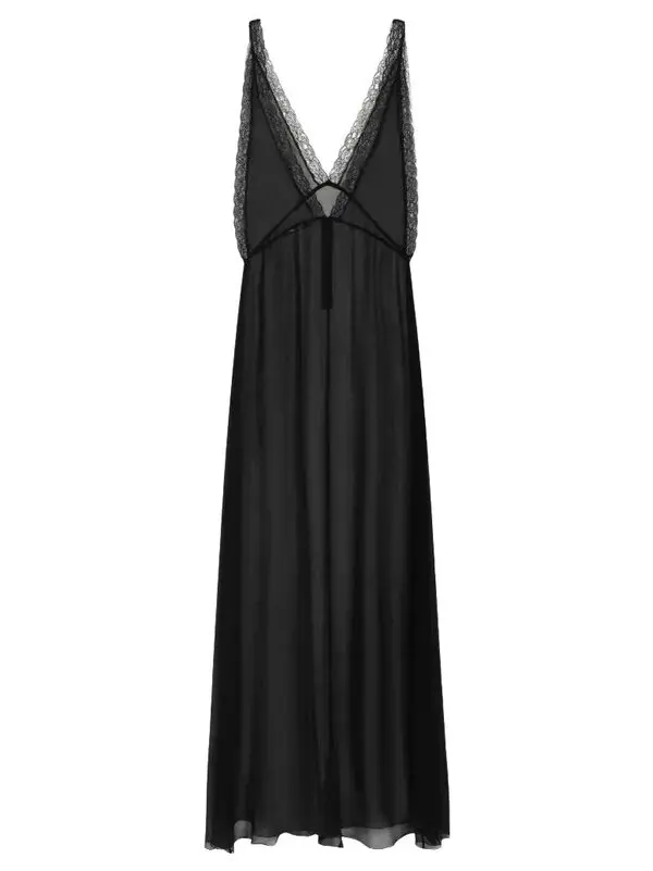 Dolce & Gabbana Long Chiffon Dress - Black