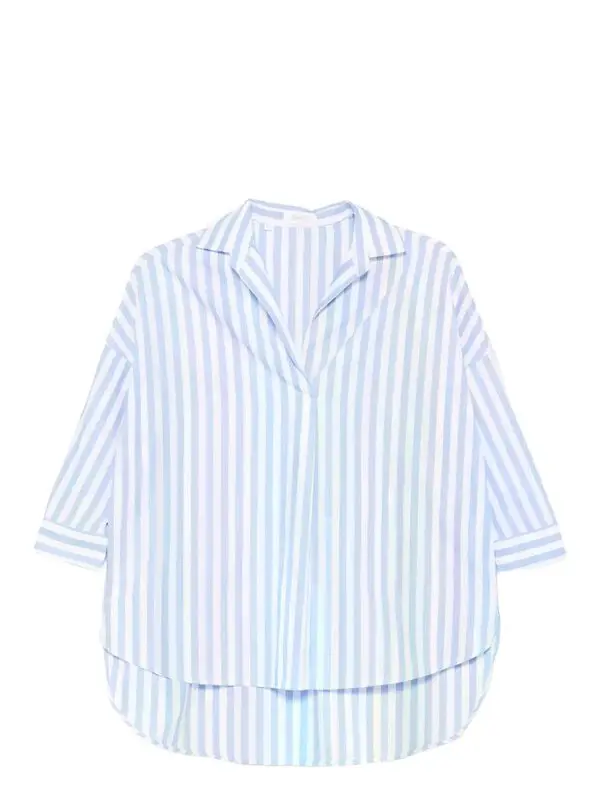 BARBA NAPOLI Striped Collared Shirt - Blue