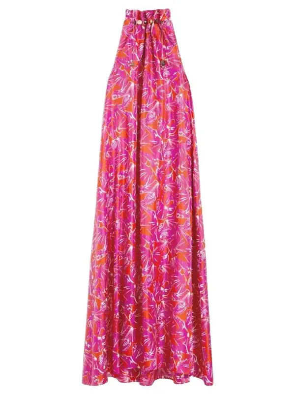 Max Mara Floral-print Twill Silk Maxi Dress - Pink