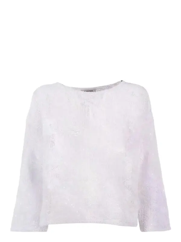 KANGRA Embroidered Sequin Top - White