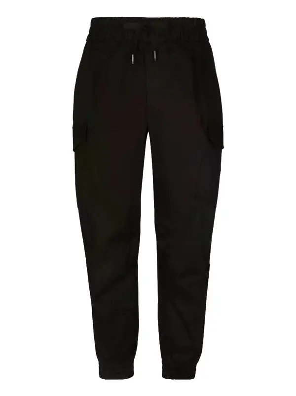 Dolce & Gabbana Cotton Cargo Pants With Branded Tag - Black