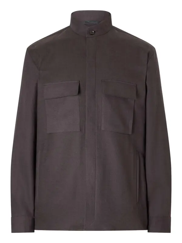 Zegna Linen Overshirt - Dark Brown