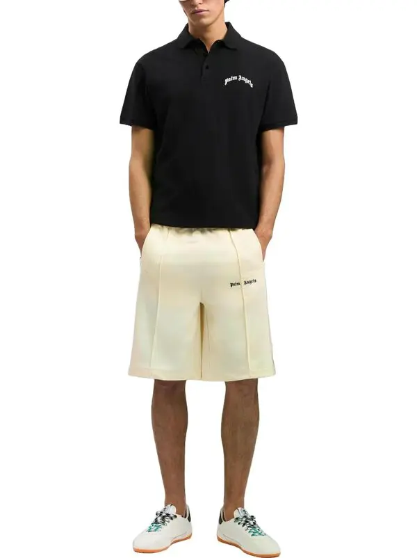 Palm Angels Curved Logo Polo Shirt - Black