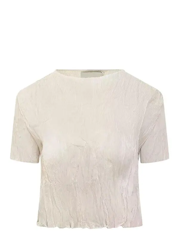 GONGDID DESIGN Wavy Cropped Top - Neutrals