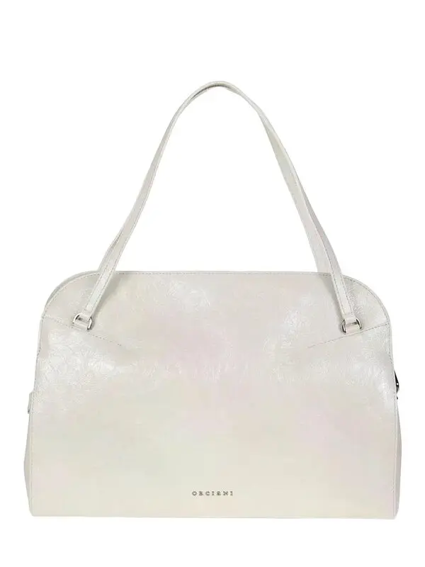 ORTIGNI Large Lido Leather Tote - White