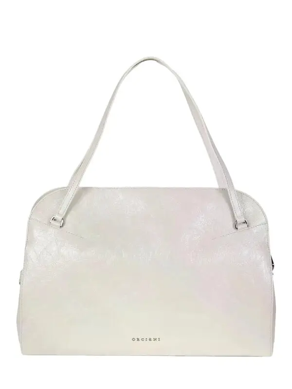 ORTIGNI Large Lido Leather Tote - White