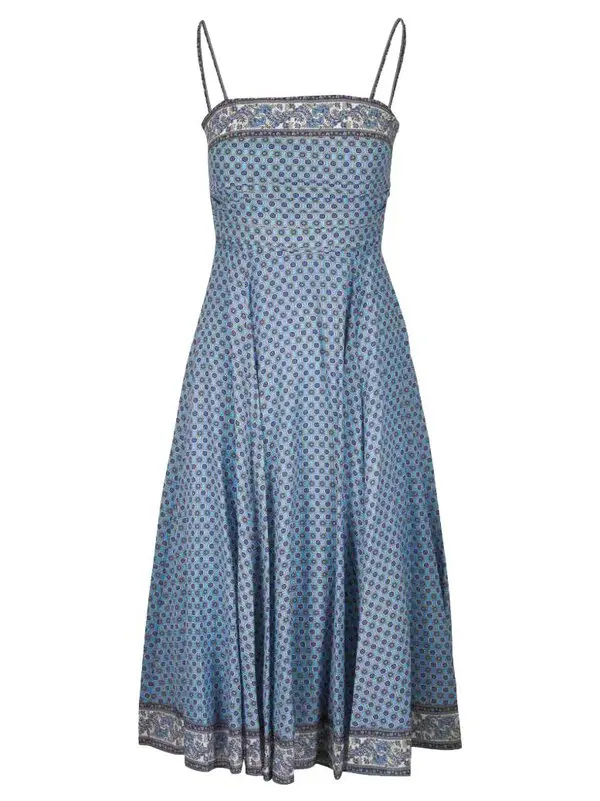 Veronica Beard Lana Floral Midi Dress - Blue