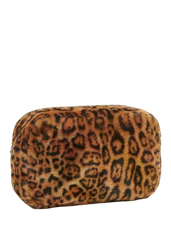 Apparis Noor Jumbo Leopard Wash Bag - Brown
