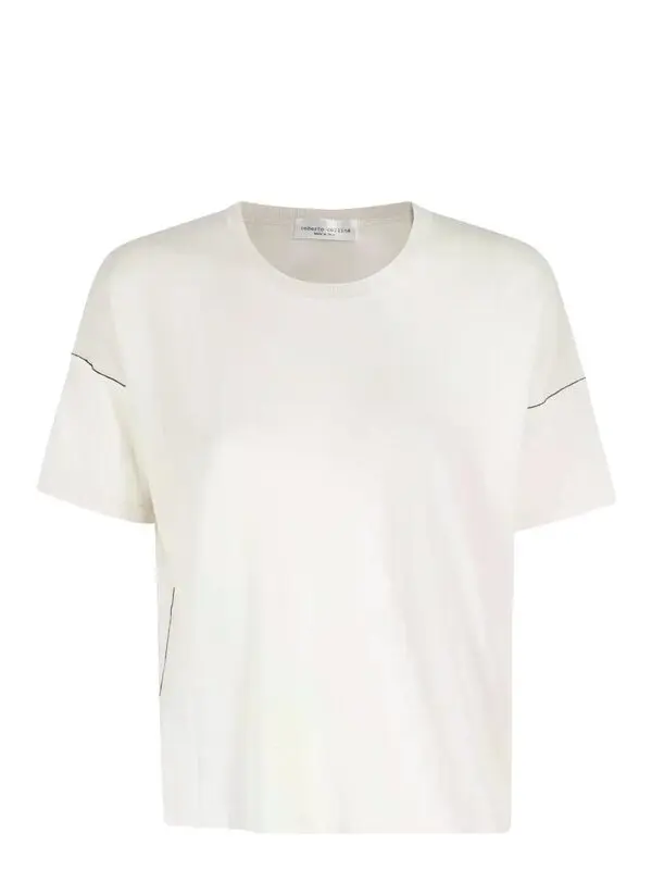 ROBERTO COLLINA Contrast-stitching T-shirt - Neutrals