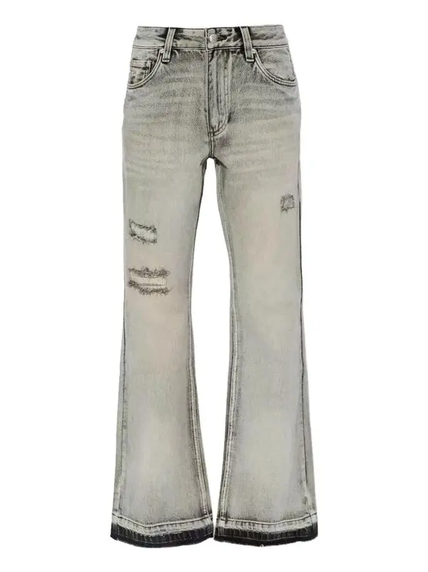 MISBHV Distressed Flared Leg Jeans - Grey
